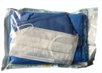 China Dark Blue Disposable Protective Apparel , Disposable Scrub Suits With Shirt / Pants for sale