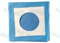 China Blue Surgery Sterile Disposable Drapes With Circle Hole / Adhesive Tape for sale