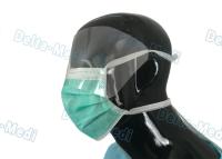 China Non Woven Tie On Protective Disposable Mouth Mask Fluid Resistant With Eye Shield for sale