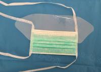 China Non Woven Tie On Protective Disposable Mouth Mask Fluid Resistant With Eye Shield for sale