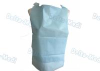 China Light Blue Waterproof Disposable Patient Bibs , Adults Custom Disposable Bibs With Pocket for sale