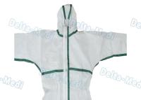 China 45GSM Disposable Work Coveralls , Elastic Cuffs Chemical Resistant Disposable Coveralls for sale