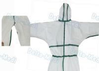 China 45GSM Disposable Work Coveralls , Elastic Cuffs Chemical Resistant Disposable Coveralls for sale