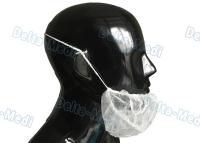 China Single / Double Elastic Disposable Surgical Caps , Non Woven White Surgical Beard Mask for sale