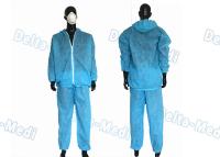 China Waterproof Split Type Disposable Protective Coveralls Suit PP / SMS With Zip for sale