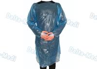 China Waterproof Medical Plastic Products CPE Surgical Gown / Isolation Gown With Thumb Loop Cuff for sale