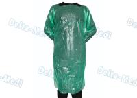 China Green CPE Disposable Plastic Gowns , Anti Liquid Long Sleeve Hospital Gowns for sale