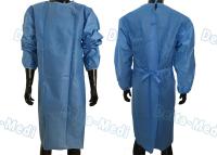 China Soft Disposable Protective Gowns , SMS Disposable Medical Gowns With 2 Waist Tie On / Neck Tie On for sale