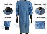 China Soft Disposable Protective Gowns , SMS Disposable Medical Gowns With 2 Waist Tie On / Neck Tie On for sale