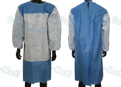China Delta Disposable Hospital Gowns , SMS Fabric Reinforced Surgical Gown Fluid Resistant at critical area for sale