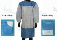 China Delta Disposable Hospital Gowns , SMS Fabric Reinforced Surgical Gown Fluid Resistant at critical area for sale