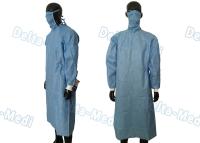 China Hydrophobic SMMMS Reinforced Disposable Surgical Gown Integrated Face Mask for sale