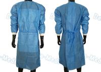 China SBPP Non Woven Disposable Surgical Gown Simple 40 - 60gsm With Front Waist Belt for sale