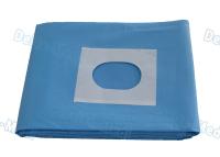 China Sterile Blue SMS Disposable Surgical Drapes Utility Drape With Slotted Hole / Adhesive Tape for sale