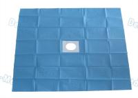 China Sterile Blue SMS Disposable Surgical Drapes Utility Drape With Slotted Hole / Adhesive Tape for sale