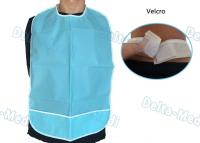 China CPE Waterproof Disposable Dental Bibs with Velcro Blue Color 45 X 48cm for sale