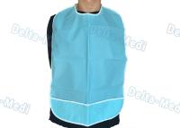 China CPE Waterproof Disposable Dental Bibs with Velcro Blue Color 45 X 48cm for sale