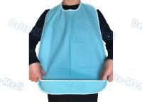 China CPE Waterproof Disposable Dental Bibs with Velcro Blue Color 45 X 48cm for sale