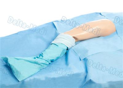 China Surgical Hip Drape Packs , Orthopedic Hip Set Standard U Split Drape with Stockinette / Legging for sale