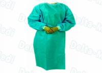 China Green Color Fireproof Disposable Nonwoven  Isolation Gown, Laboratory Exam Gown for sale