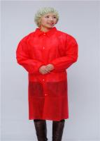 China Red Shirt Collar 106cm Microporous Disposable Protective Gown for sale