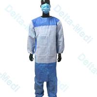 China Poly Reinforced SMS SMMS Disposable Surgical Gown for sale