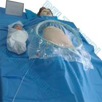 China Absorbent Reinforced 40g - 60g SP / SMS / SMMS / SMMMS C-Section Surgical Drape For Caesarean Section With Collection for sale