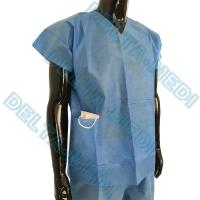 China Dustproof Breathable V Neck Disposable Scrub Suit Warm Up With Pockets for sale
