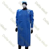 China PP SMS Tie On Neck Knitted Cuff Non Reinforced Surgical Gown Standard for sale