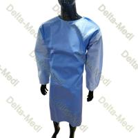 China PP SMS Tie On Neck Elastic Cuff Sterile Reinforced Surgical Gown At Sleeves for sale