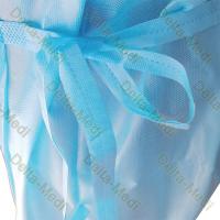 China Sterile AAMI Level 3 Surgical Gown PP Coated PE 2 Belts Velcro On Kintted Cuff for sale