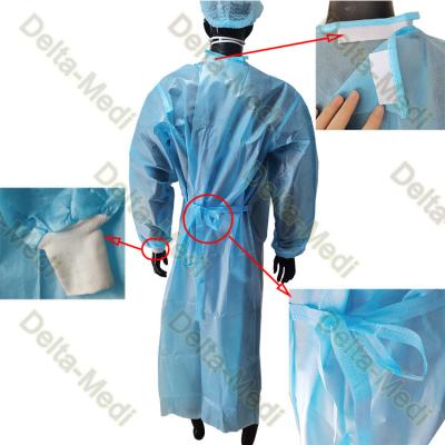 China FDA Non Woven Sterile Medical Gowns Disposable For Operation Surgery for sale