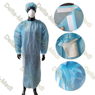 China FN5P Disposable Surgical Gown PP Coated PE Setrile Non Woven for sale