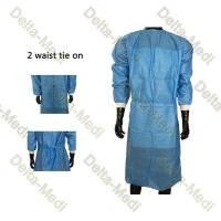 China Non Woven Reinforced Disposable Gowns For Doctors 2 Belts for sale