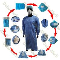 China SMS 45gsm Sterile Disposable Surgical Gown With Double Layers Packing for sale
