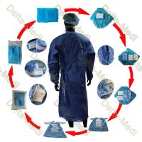 China SMS 45gsm Sterile Disposable Surgical Gown With Double Layers Packing for sale