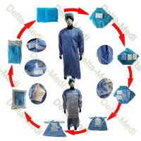 China Reinforced Sterile Disposable Surgical Gown Hospital SMS Patient Surgical Gown for sale