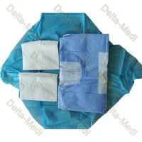 China SMS 45g Reinforced Disposable Medical Clothing With Hand Towel And Wrap for sale