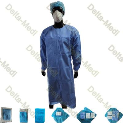 China SMS 45g Hospital Sterile Nonwoven Surgical Gown Reinforced Disposable for sale