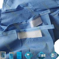 China Blue Knitted Cuff Disposable Surgical Gown 50*80cm Powerful Tensile Strength for sale