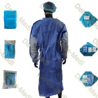 China 510k En13795 Disposable Reinforced Surgical Gown Velcro On The Neck for sale
