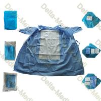 China 510k En13795 Disposable Reinforced Surgical Gown Velcro On The Neck for sale