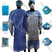 China SMS 45gsm Reinforced Disposable Dental Gowns With Hand Towel And Wrap for sale