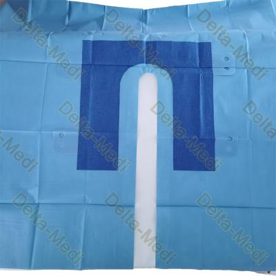 China 150cmx240cm Disposable Surgical Drapes Reinforced Orthopedic Split Drape Pack for sale