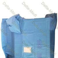 China SMS Sterile Reinforced Thyroid Drape With Square Fenestration And Tube Holders for sale