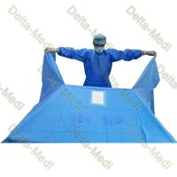 China SMS Sterile Reinforced Thyroid Drape With Square Fenestration And Tube Holders for sale