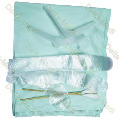 China Disposable Sterile Gynecological Examination Kit with Vaginal speculum Underpad Cotton swabs Disposable PE exam gloves for sale