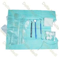 China Sterile Oral Examination Kit With Utility Drape Gloves Bib Forceps Prob Mouth Speculum for sale