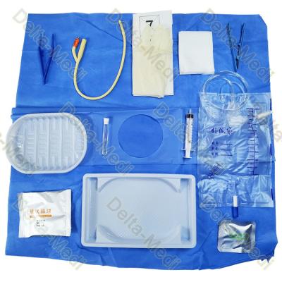 China Disposable Sterile Urethral Catheter Kit With Foley Catheter Syringe Test Tube for sale