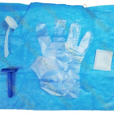 China sterile Skin Preparation Pack With Knife Towel Gloves Gauze Disinfectant Brush for sale